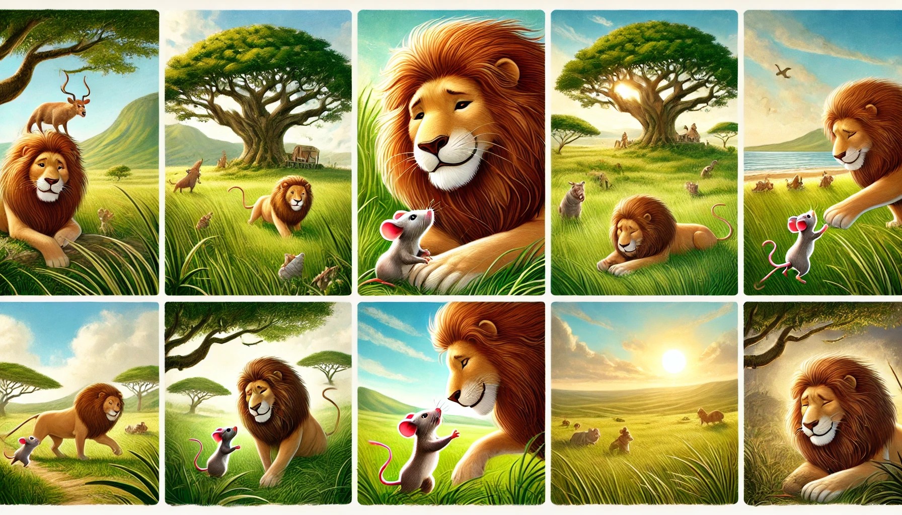 El León y el Ratón. Fábula popular de Esopo. Con Actividades de ...